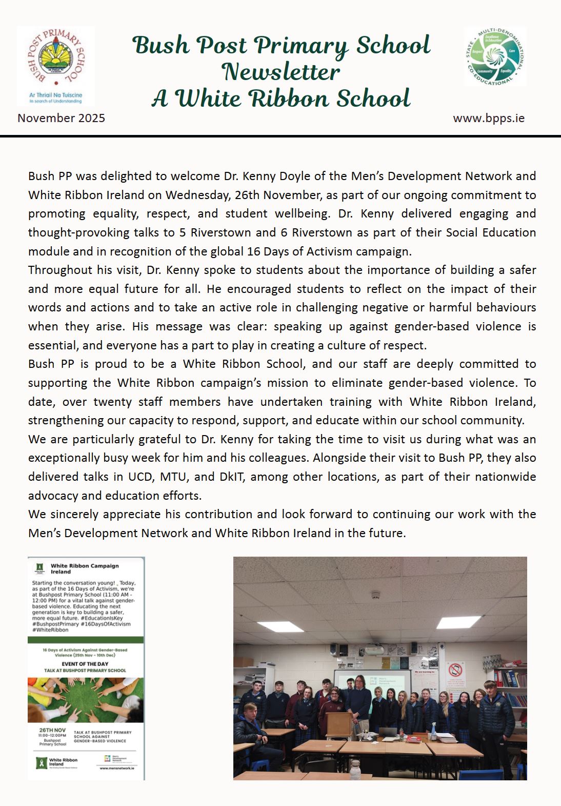 November Newsletter - Bush Post Primary School
